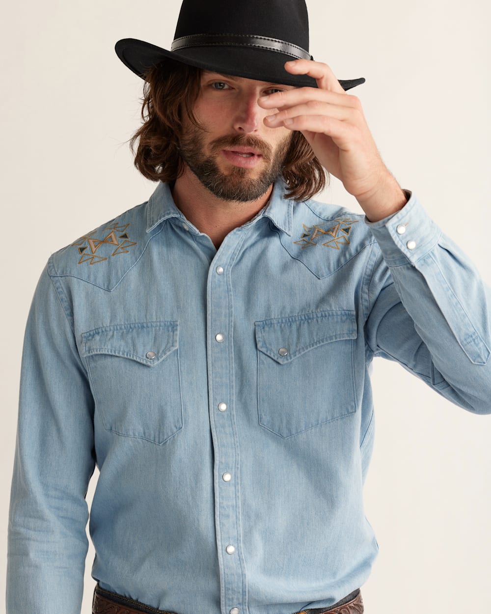 Pendleton Wyatt Embroidered Denim Shirt — Crane's Country Store